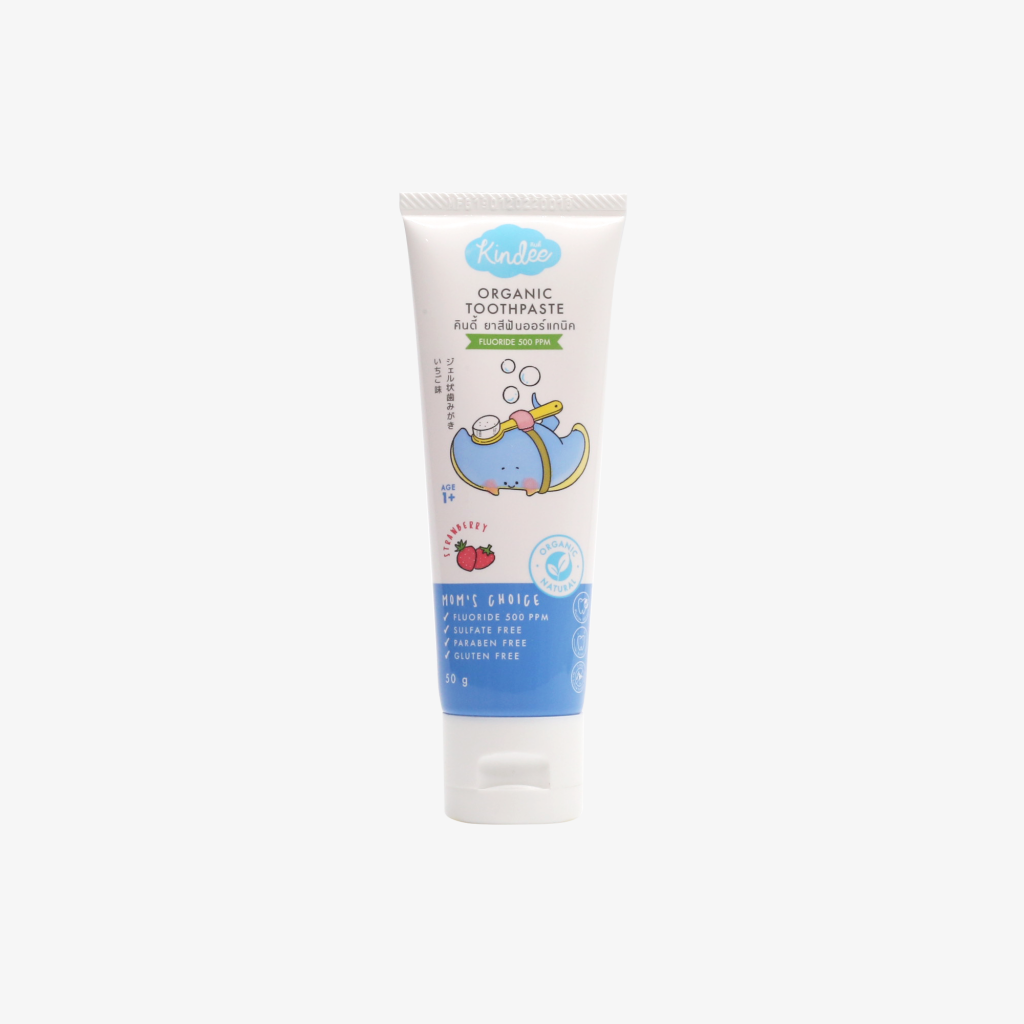 Kindee Organic Toothpaste Fluoride 500PPM Strawberry 50 G | Kindee